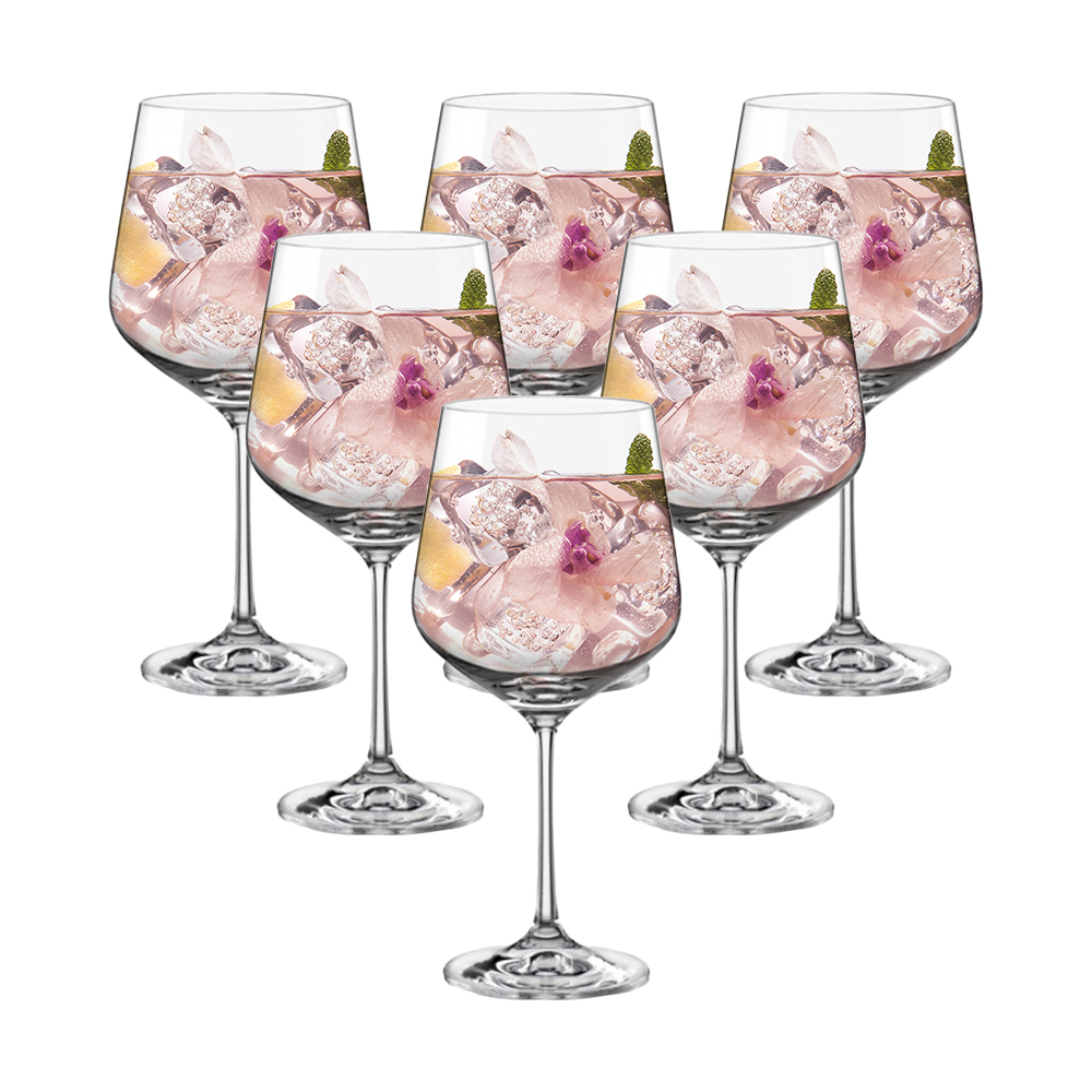 40% off on 6x 570ml Sandra Crystal Gin Glasses | OneDayOnly