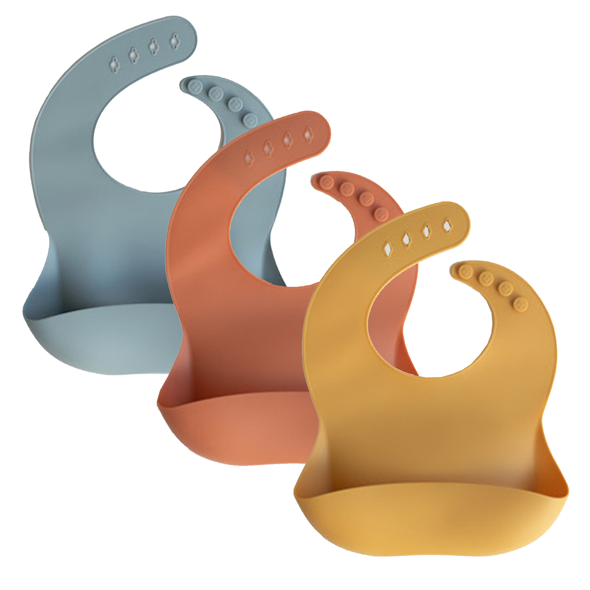 27% off on Set of 3 Silicone Bucket Bibs | OneDayOnly
