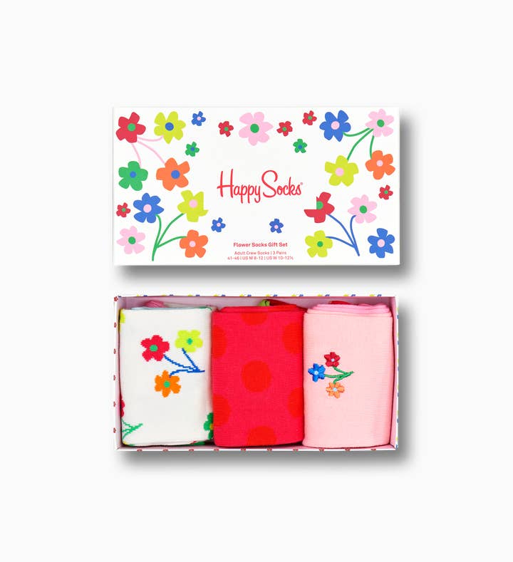 40% off on Happy Socks 3x Flower Print Gift Box | OneDayOnly