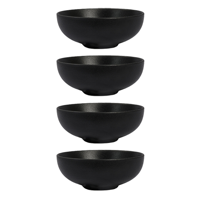 25% off on Set of 4 Black Ceramic Cereal Bowls | OneDayOnly
