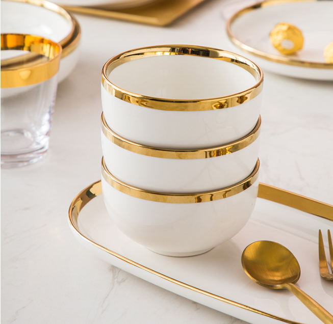 38% off on 4x Golden Rim Mini Bowl Set | OneDayOnly