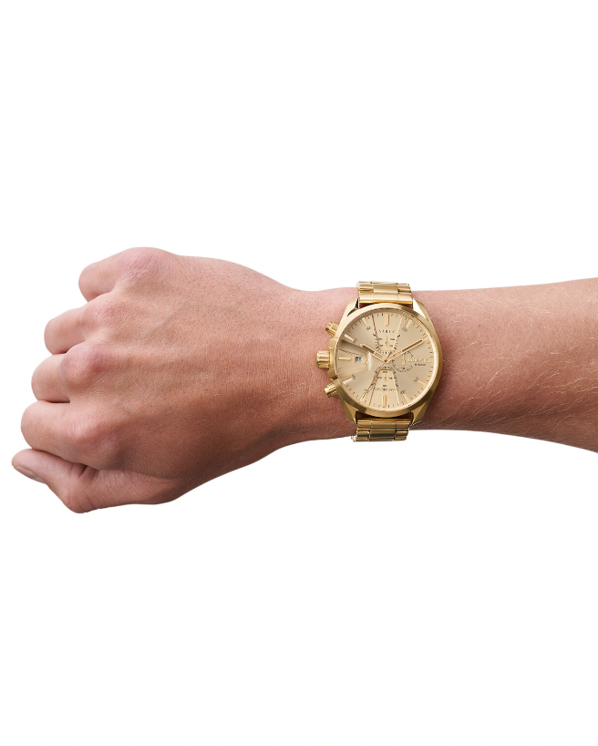 55% off on Diesel Men's Round Gold Watch | OneDayOnly