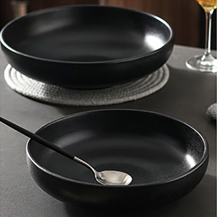 38% off on 2x 25cm Black Ceramic Deep Bowls | OneDayOnly