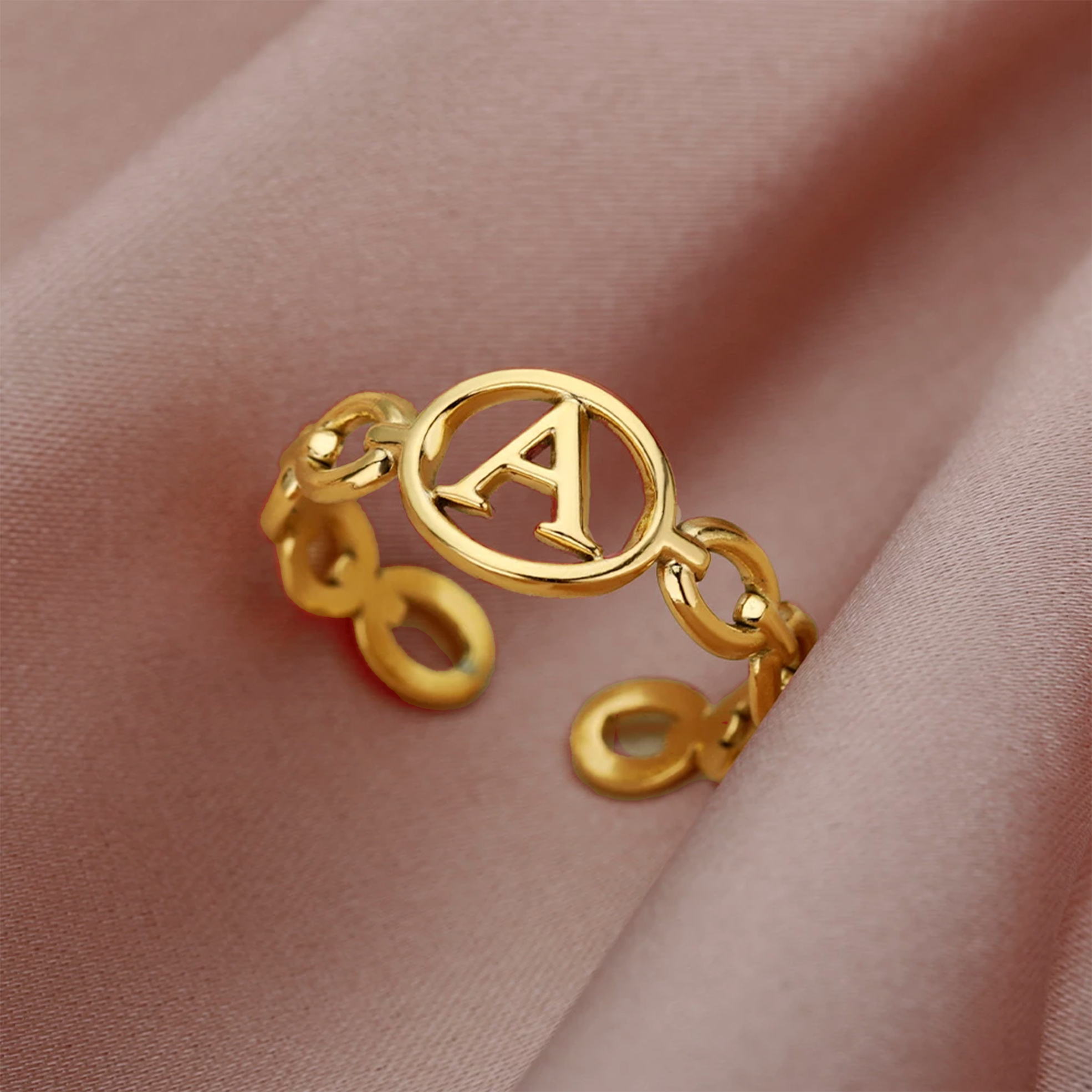 60% off on Chain Link Letter Adjustable Ring | OneDayOnly
