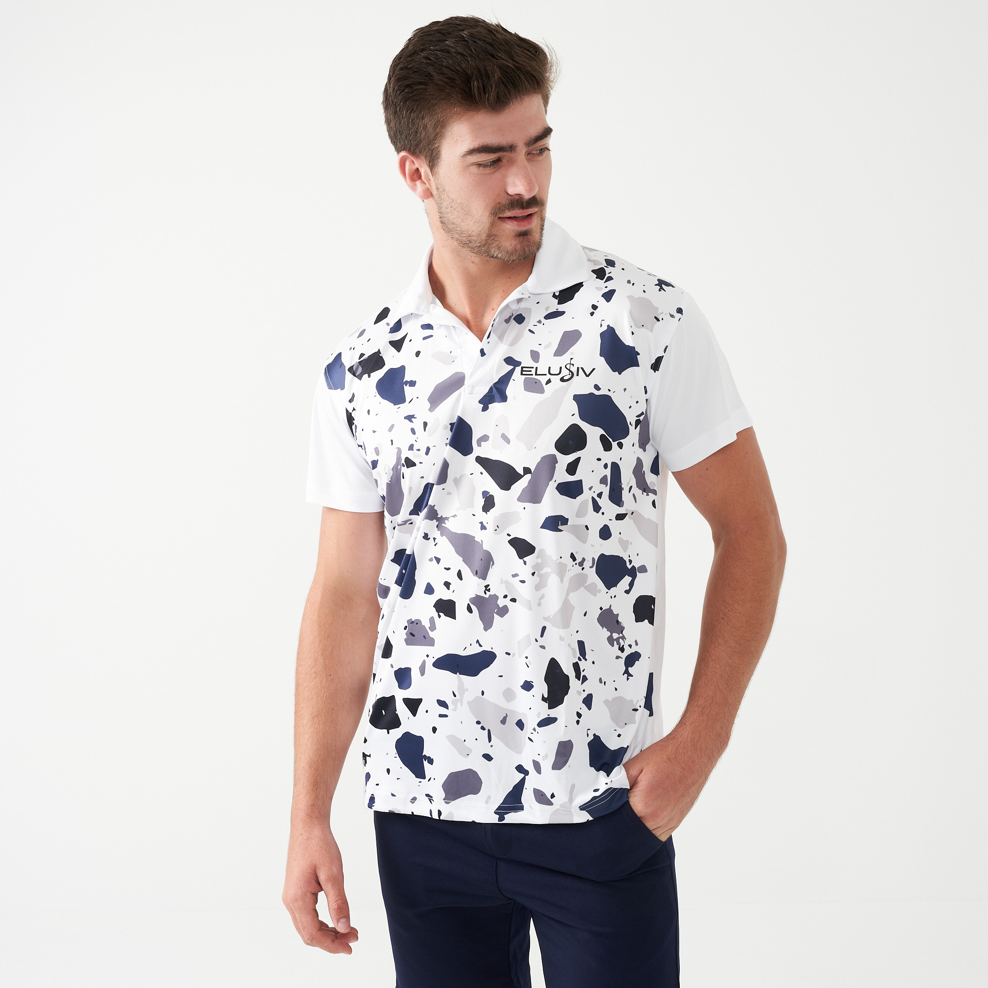 29% off on Men's Blue Camo Polo Shirt | OneDayOnly