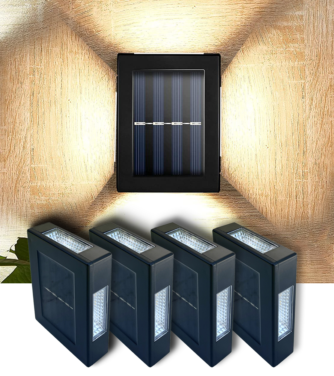 27% off on Tech.ly 4x Solar Wall Lights | OneDayOnly
