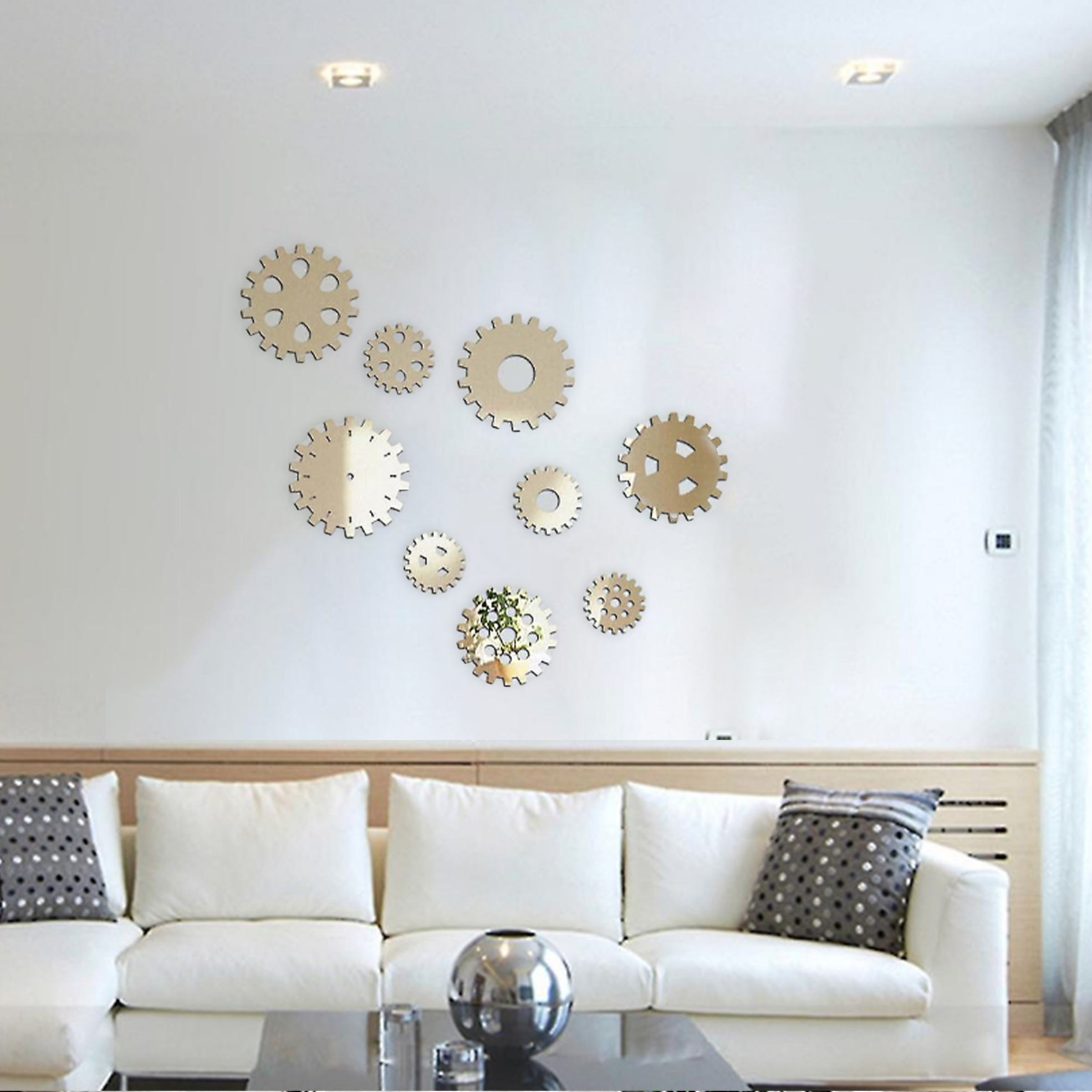 50% off on 9-Piece Self Adhesive Mirror Stickers | OneDayOnly