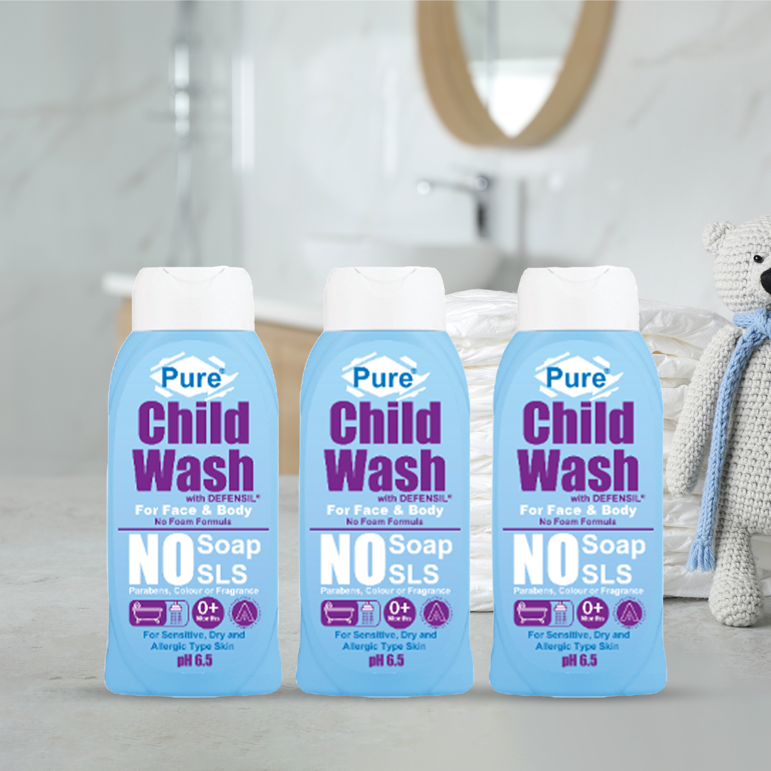 30% off on Pure 3x 400ml Child Wash | OneDayOnly