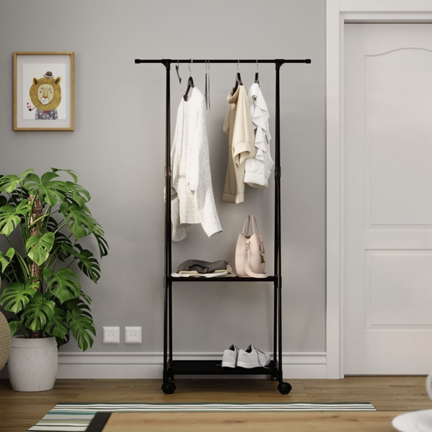 65% off on Clothing Rack with Two Shelves | OneDayOnly