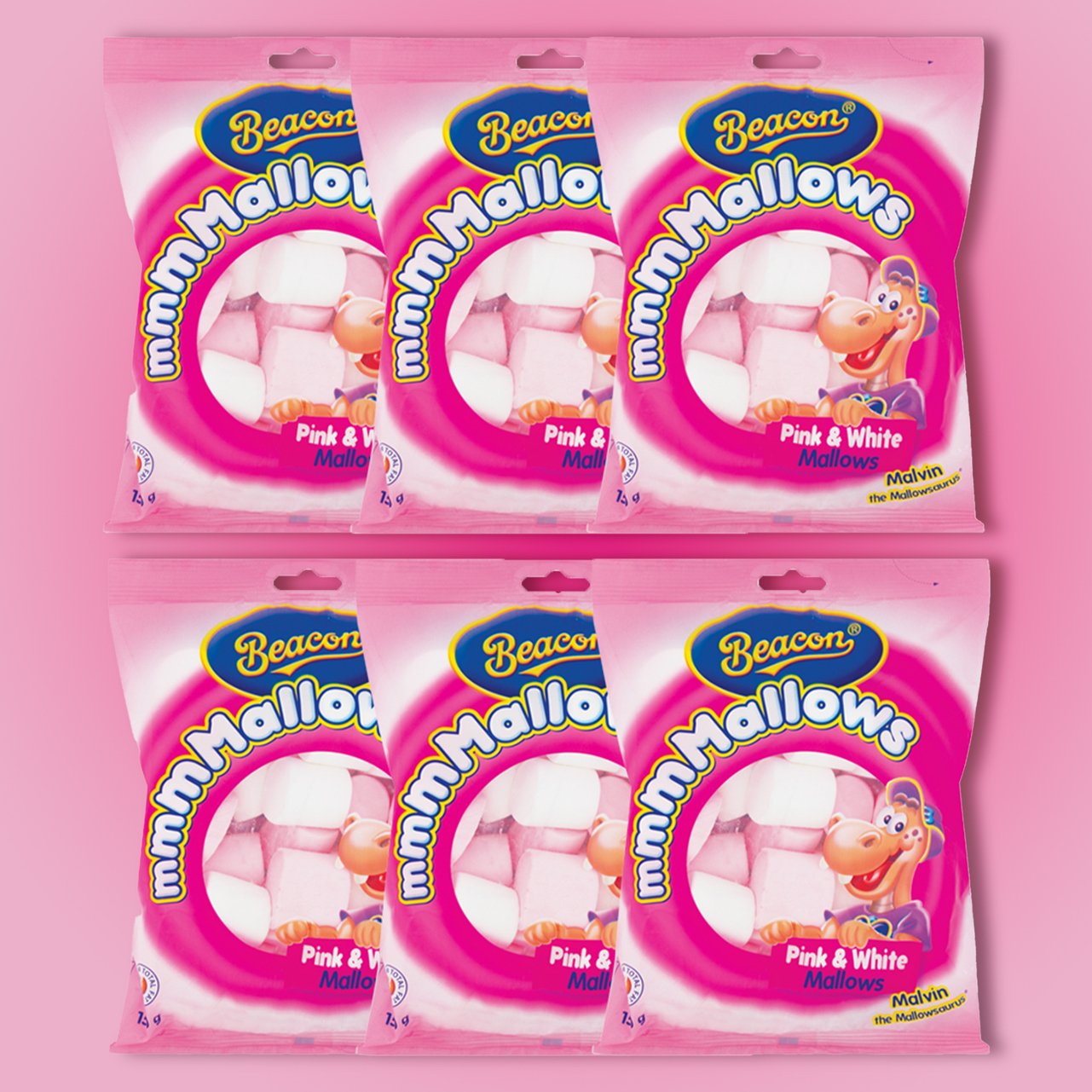 Beacon 6x 150g Pink & White Marshmallows | OneDayOnly