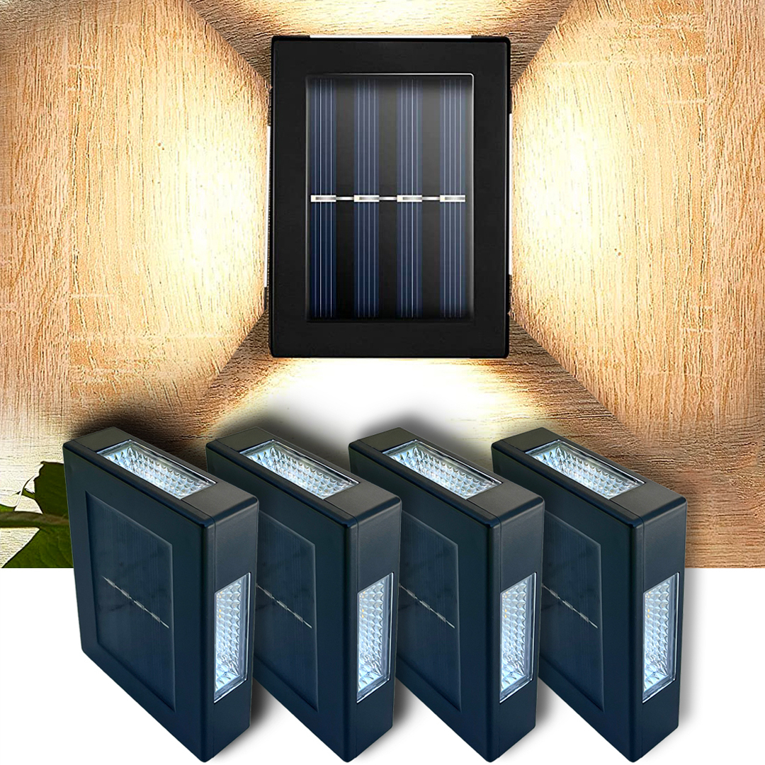 27% off on 4x Solar Powered 4-Sided Wall Lights | OneDayOnly