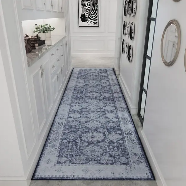 53% off on Rugs Original Washed Blue Runner Rug | OneDayOnly