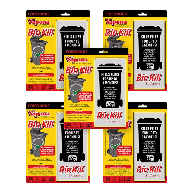 Vapona 5x 20g Bin Kill Exterminator | OneDayOnly