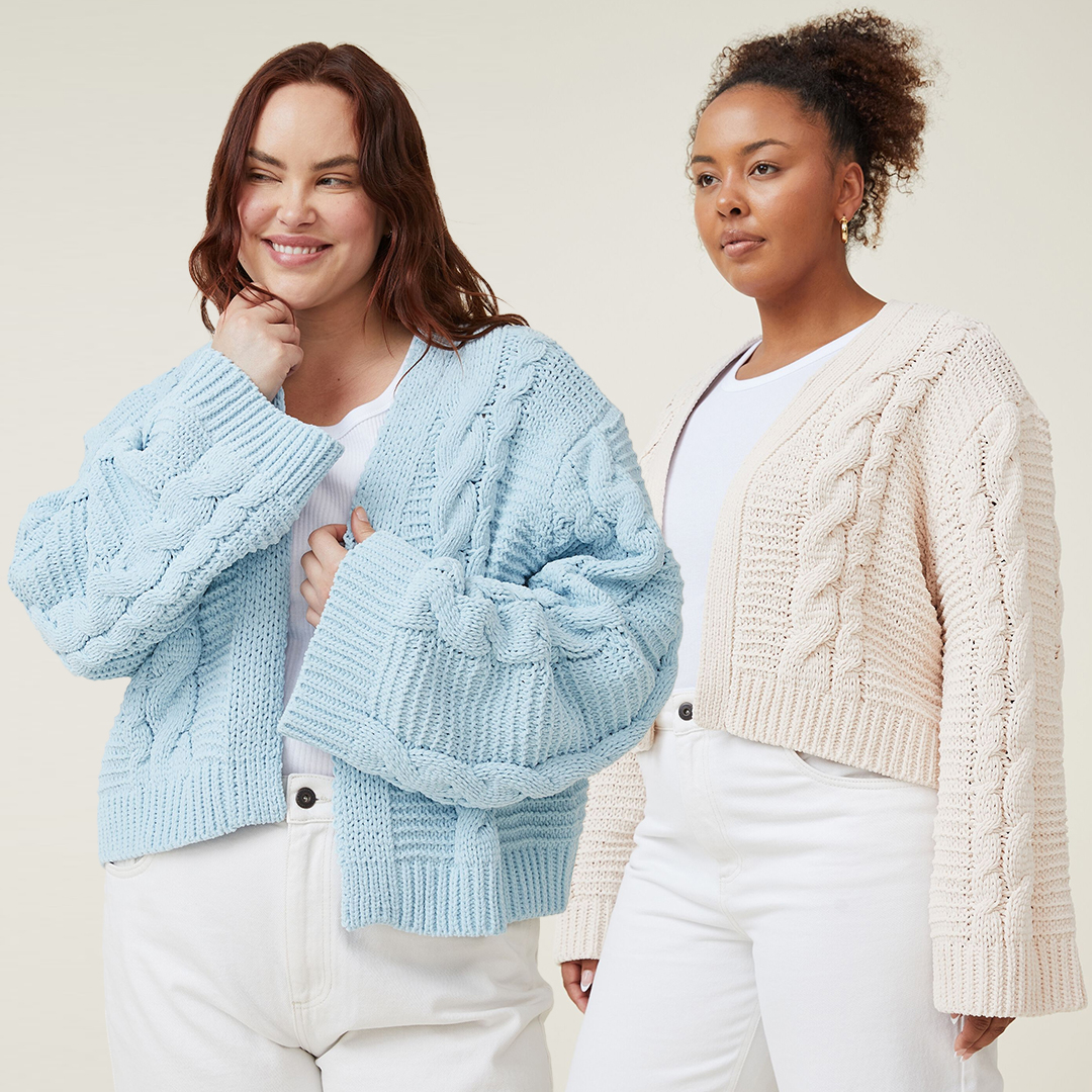 57% off on Ladies Curve Chunky Cable Cardigan | OneDayOnly