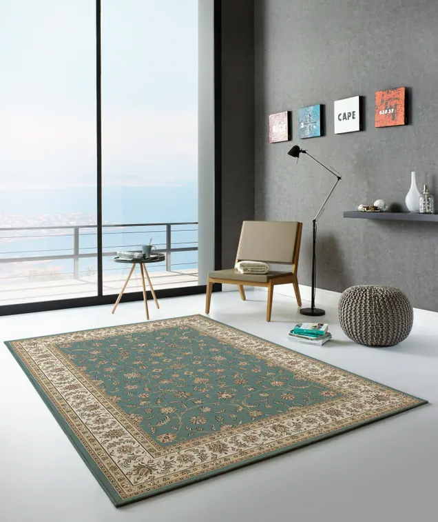 63% off on Rugs Original Blue Ivory Kirman Rug | OneDayOnly