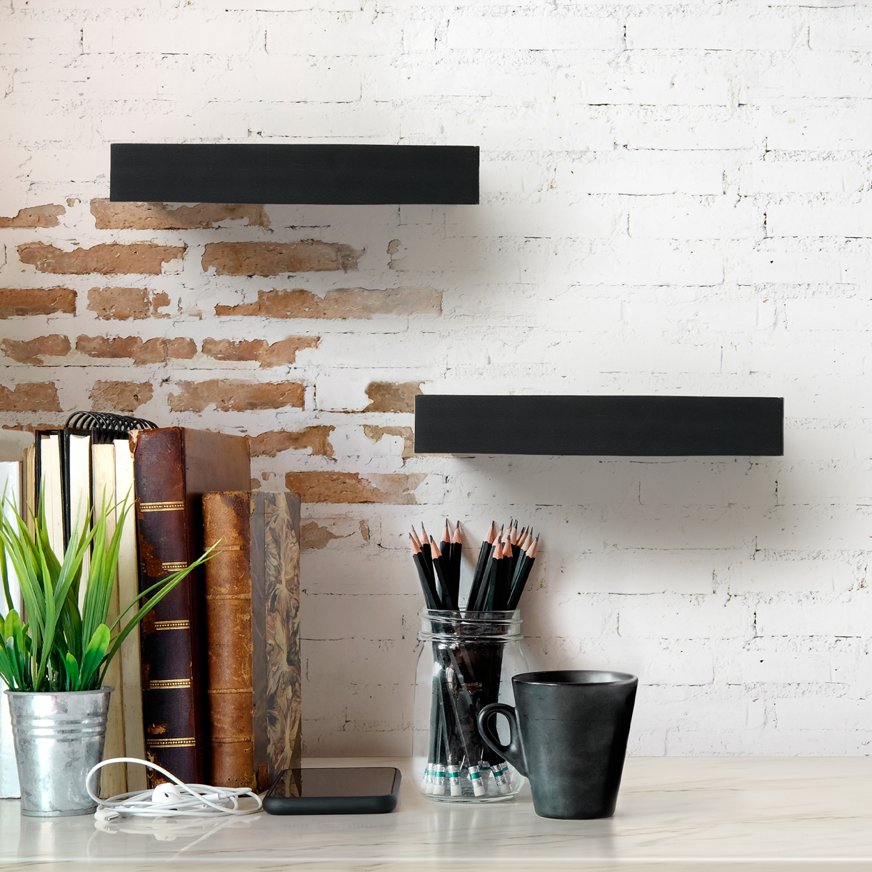 43% off on 2x Black Mini Floating Shelf | OneDayOnly