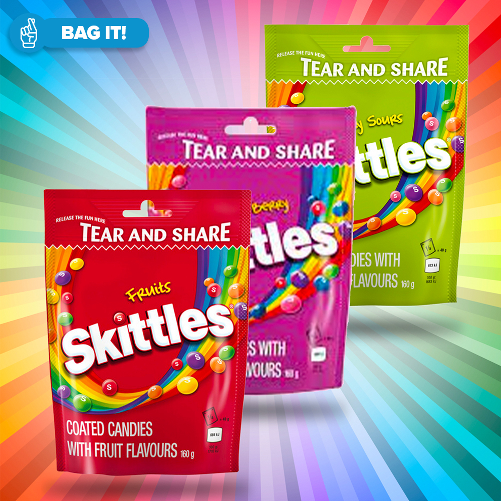 16% off on Skittles 7x 160g Chewy Coated Candy | OneDayOnly