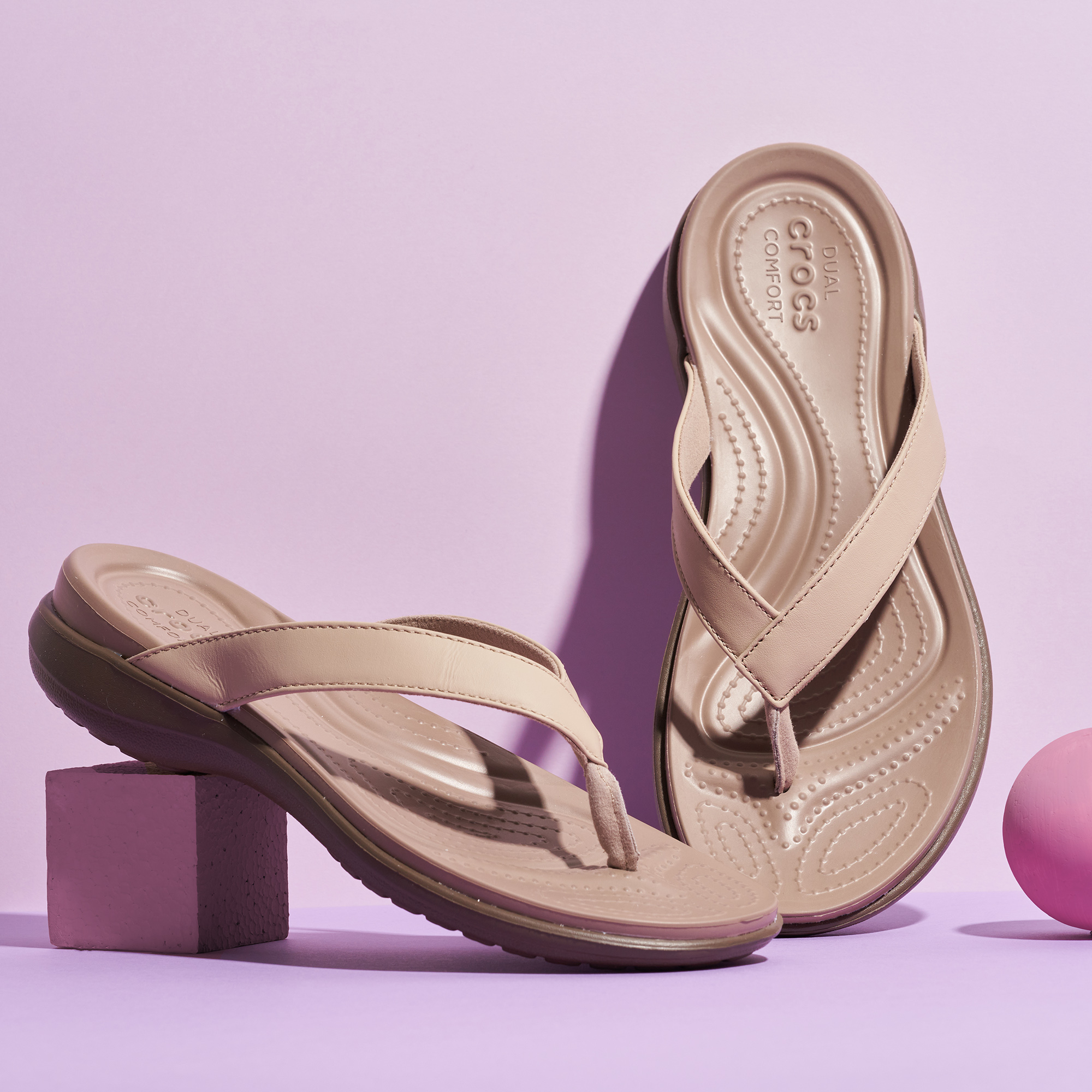46% off on Crocs™ Ladies Chai Capri V Flips | OneDayOnly