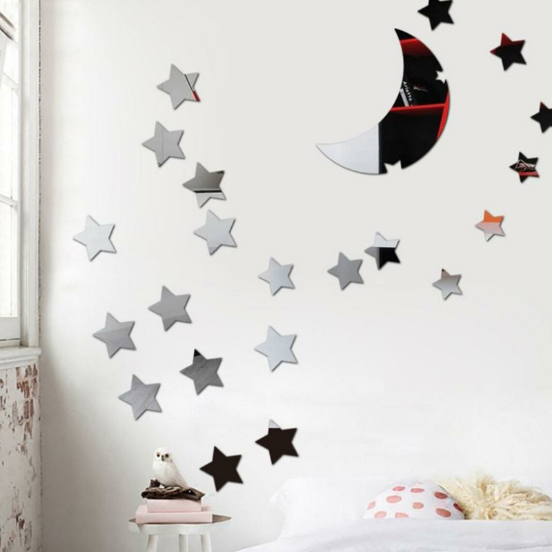 51% off on Easy Decor 21-Piece Mirror Stickers | OneDayOnly