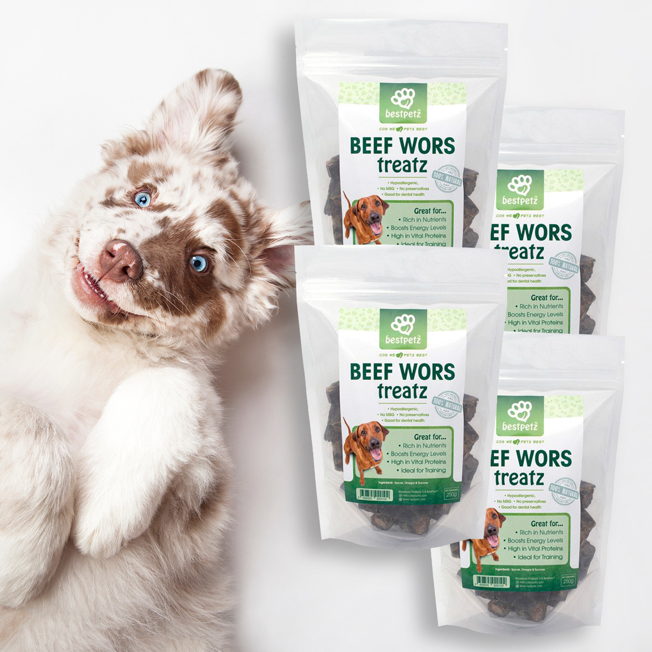 29% off on 4x 250g Pure Beef Wors Treatz | OneDayOnly