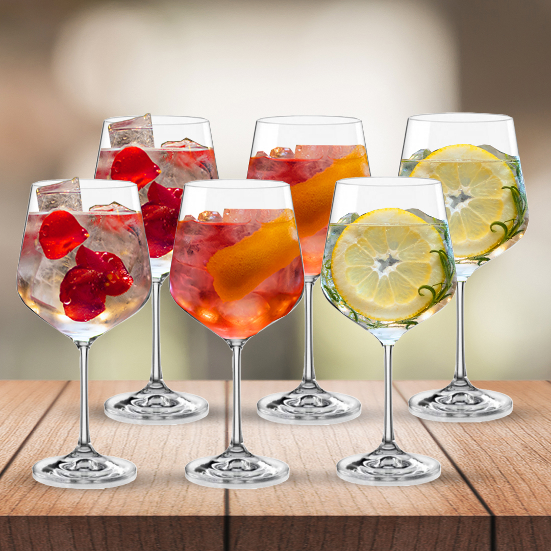 40% off on 6x 570ml Sandra Crystal Gin Glasses | OneDayOnly