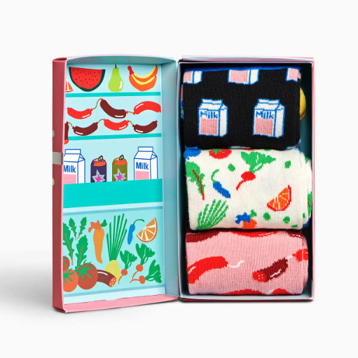 30% off on Happy Socks 3x Foodie Sock Gift Box | OneDayOnly