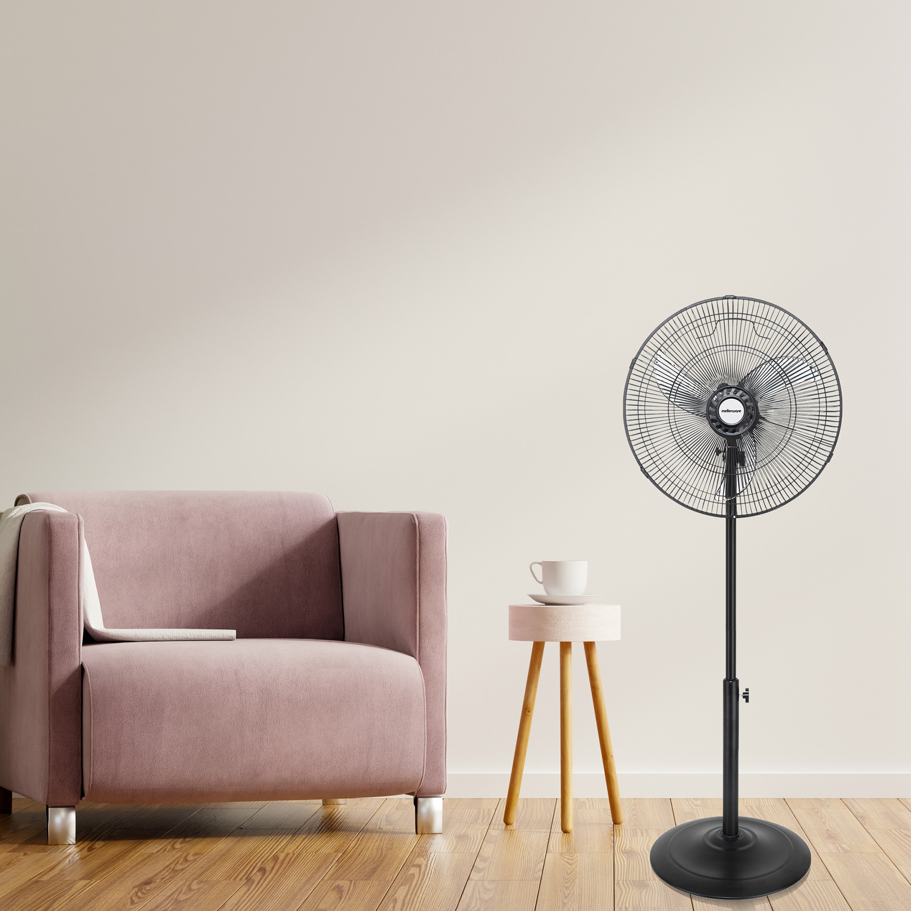 40% off on Mellerware 50W Black Pedestal Fan | OneDayOnly