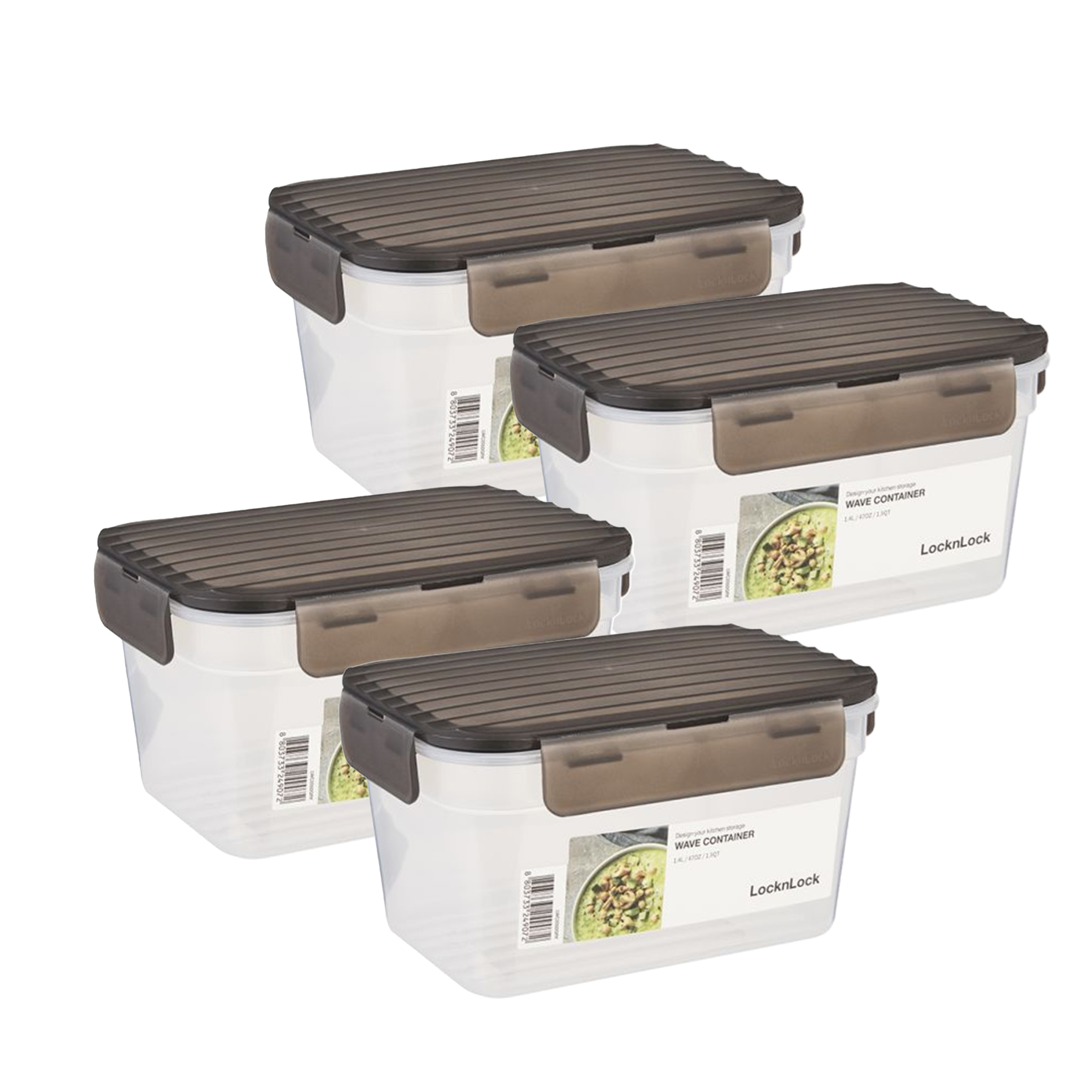 23% off on 4x 1.4L Grey Wave Containers | OneDayOnly