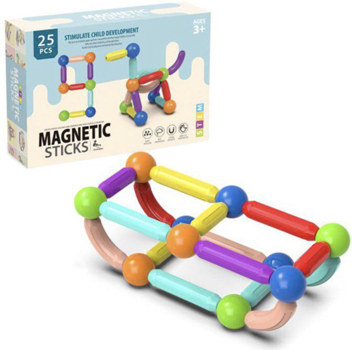 30% off on 25-Piece Magnetic Building Sticks | OneDayOnly