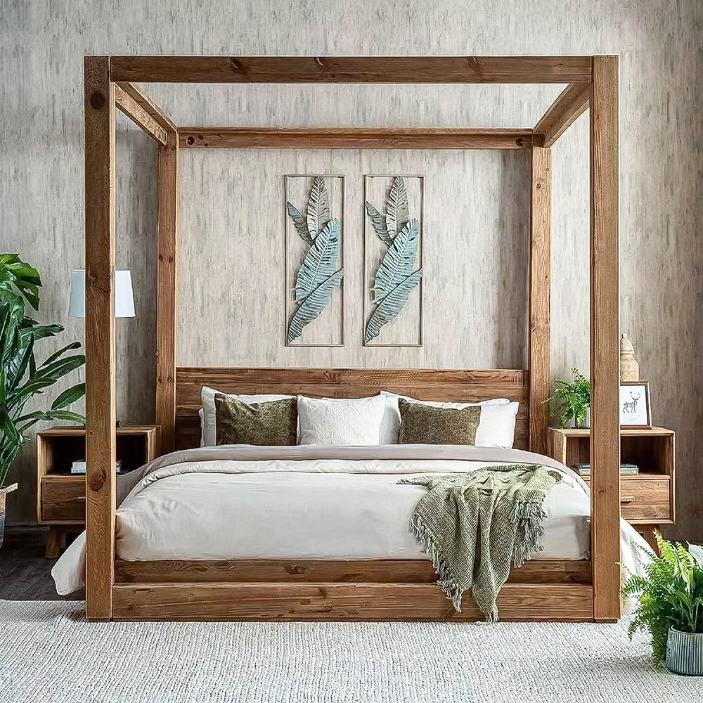 R1,000 off on Asgard Rustic 4 Poster Bed Base | OneDayOnly