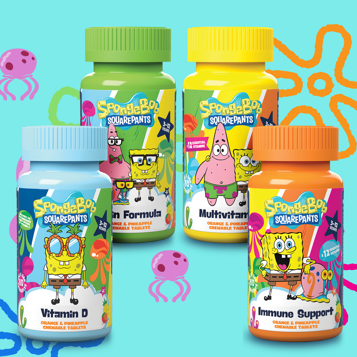 SpongeBob SquarePants Children's Chewable Vitamins (60's) | OneDayOnly
