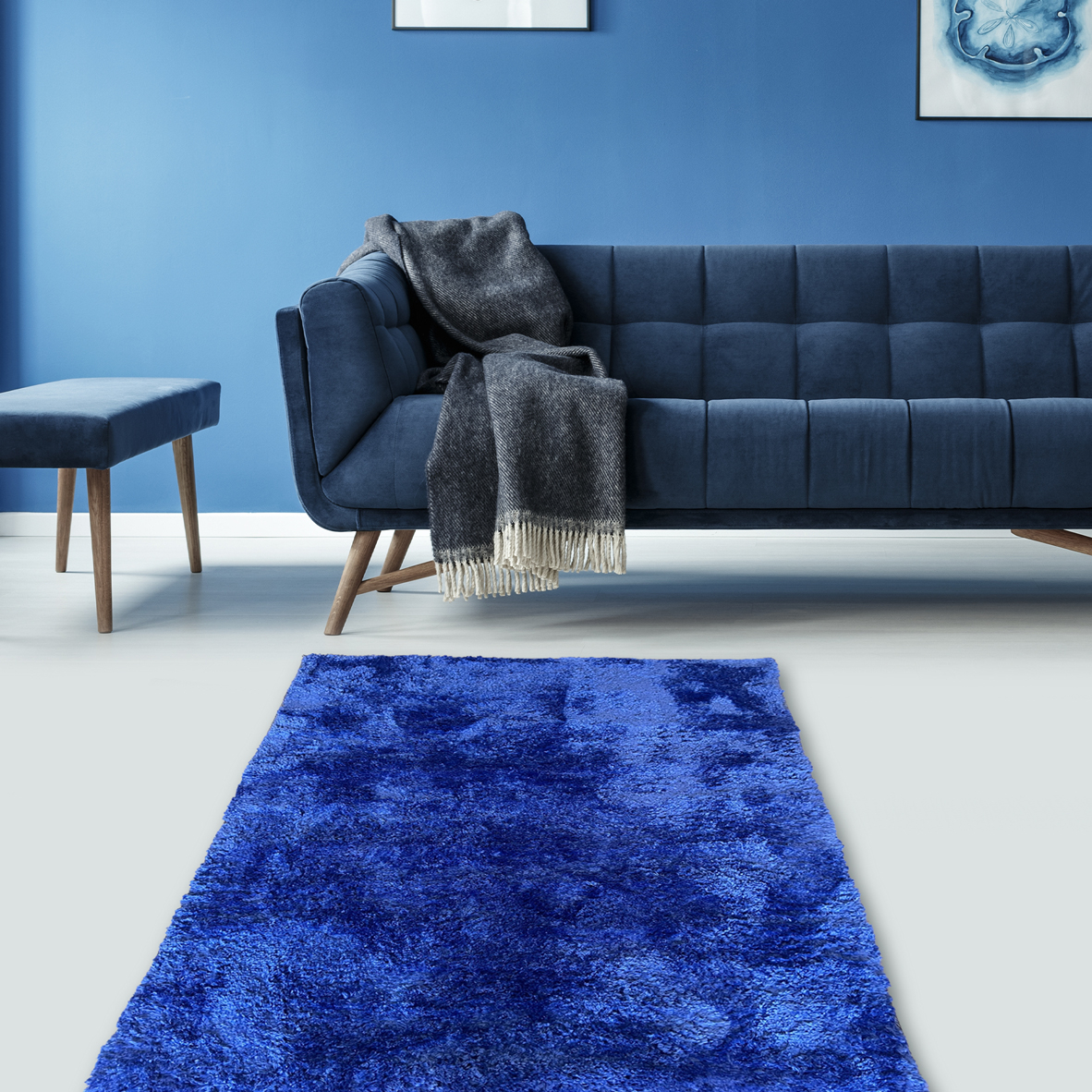 63% off on Stefano & Co. Blue Shaggy Rug | OneDayOnly