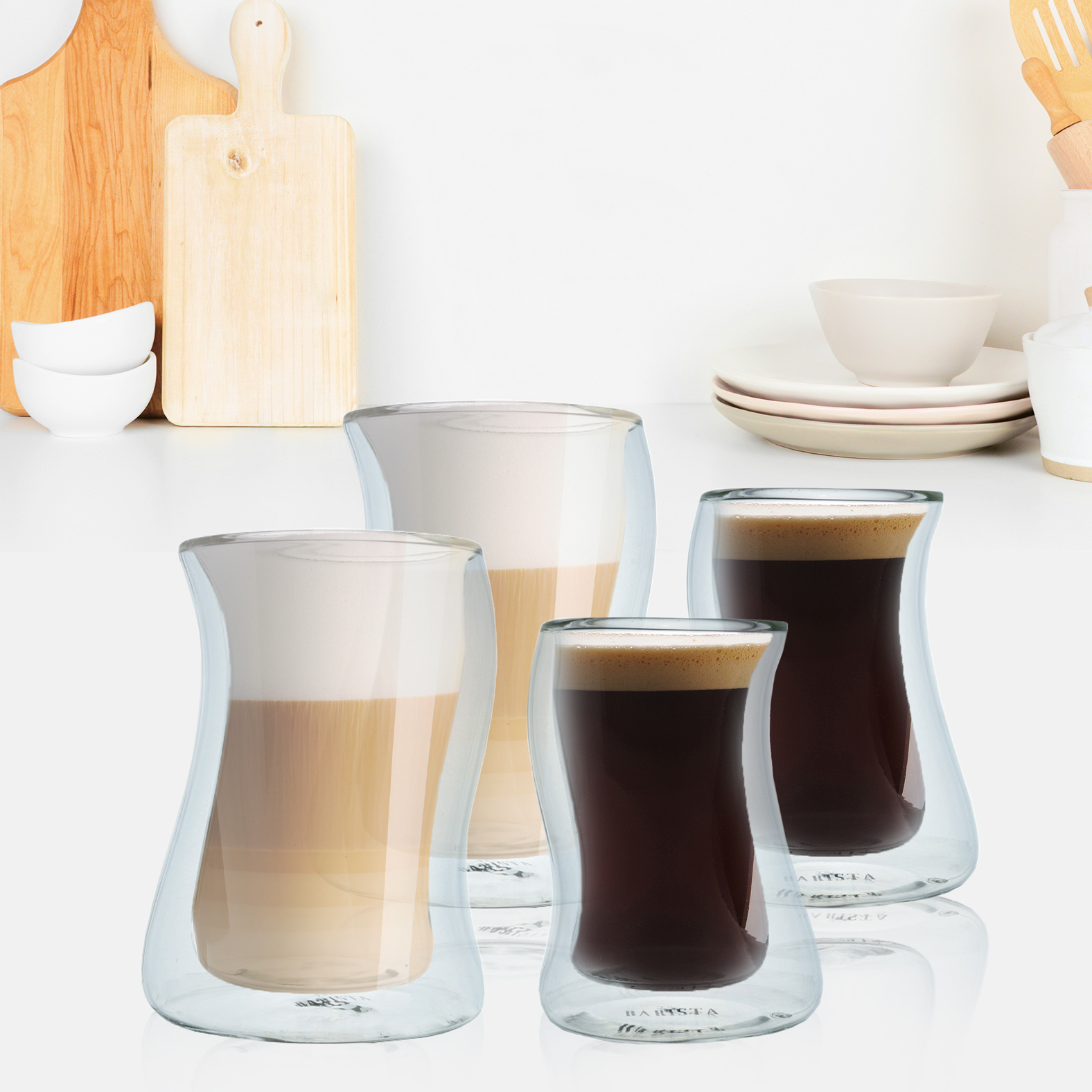44% off on 4-Piece Double-Walled Glasses Set | OneDayOnly