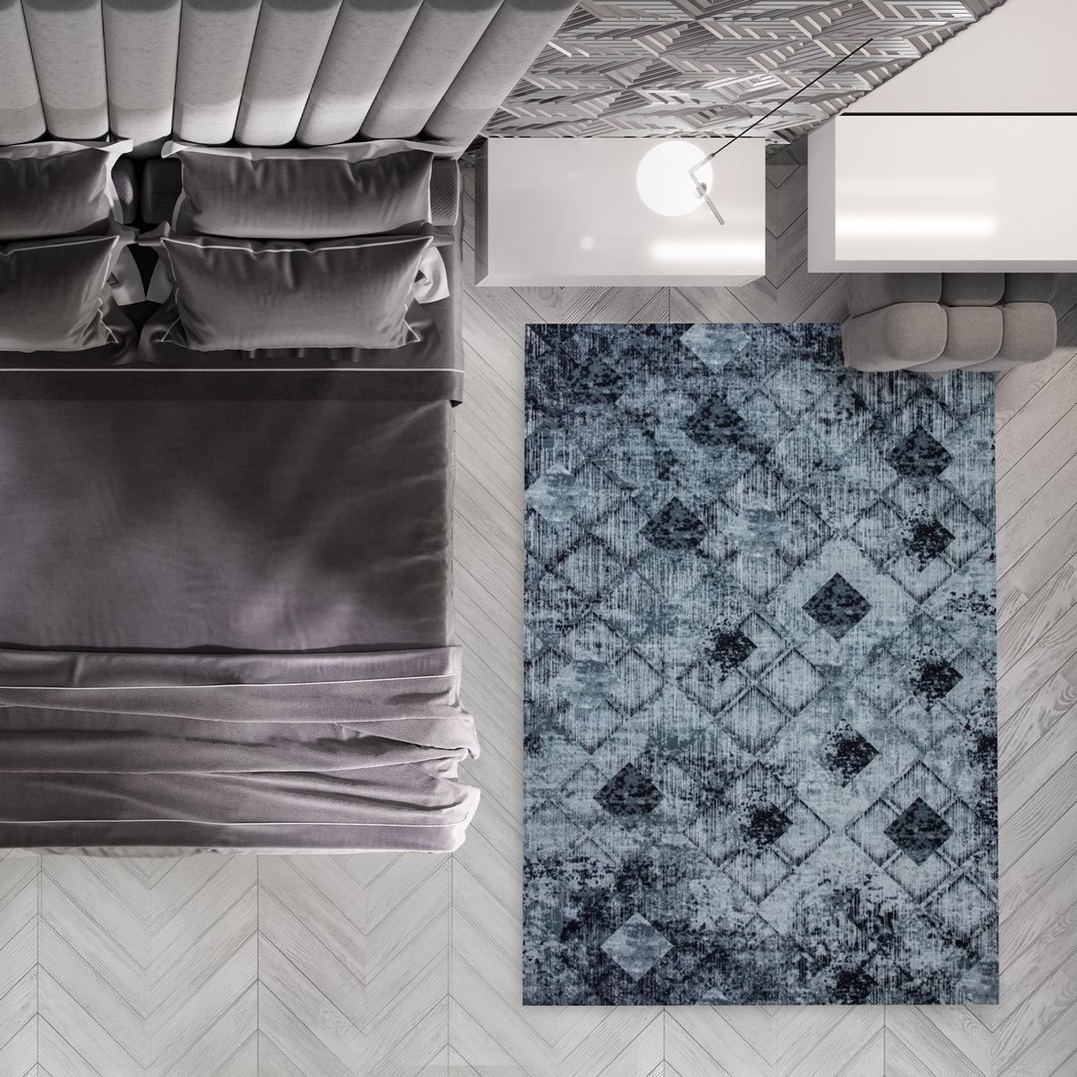 53% off on Vintage Diamond Design Vanity Rug | OneDayOnly