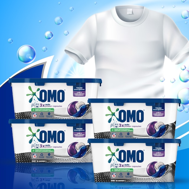 OMO 4x 16's Power 3-in-1 Laundry Capsules | OneDayOnly