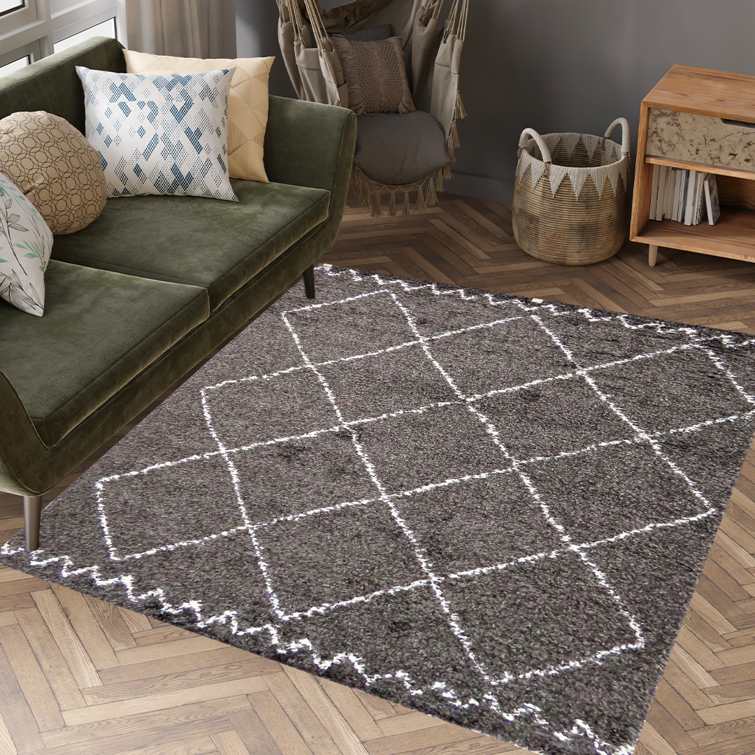 40% off on Charcoal Cross Gipsy Shaggy Rug | OneDayOnly
