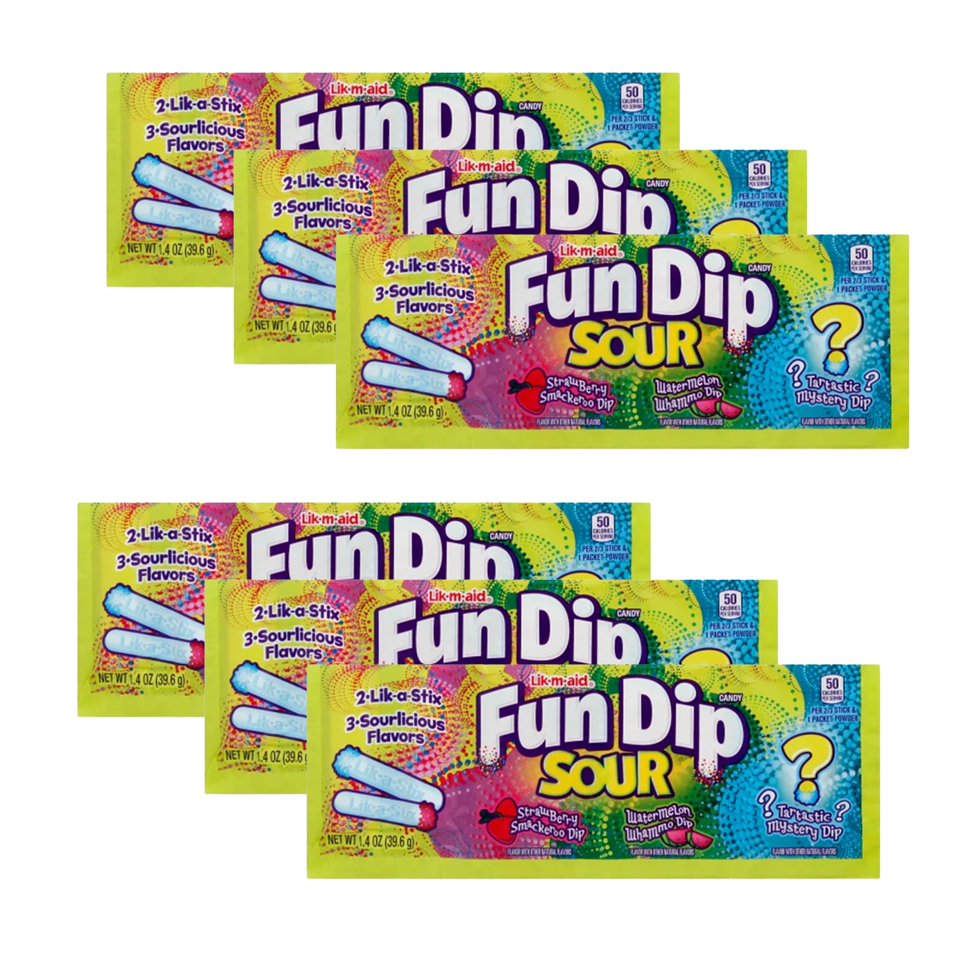 34% off on 6x 39.6g Fun Dip Sour Candy Packets | OneDayOnly