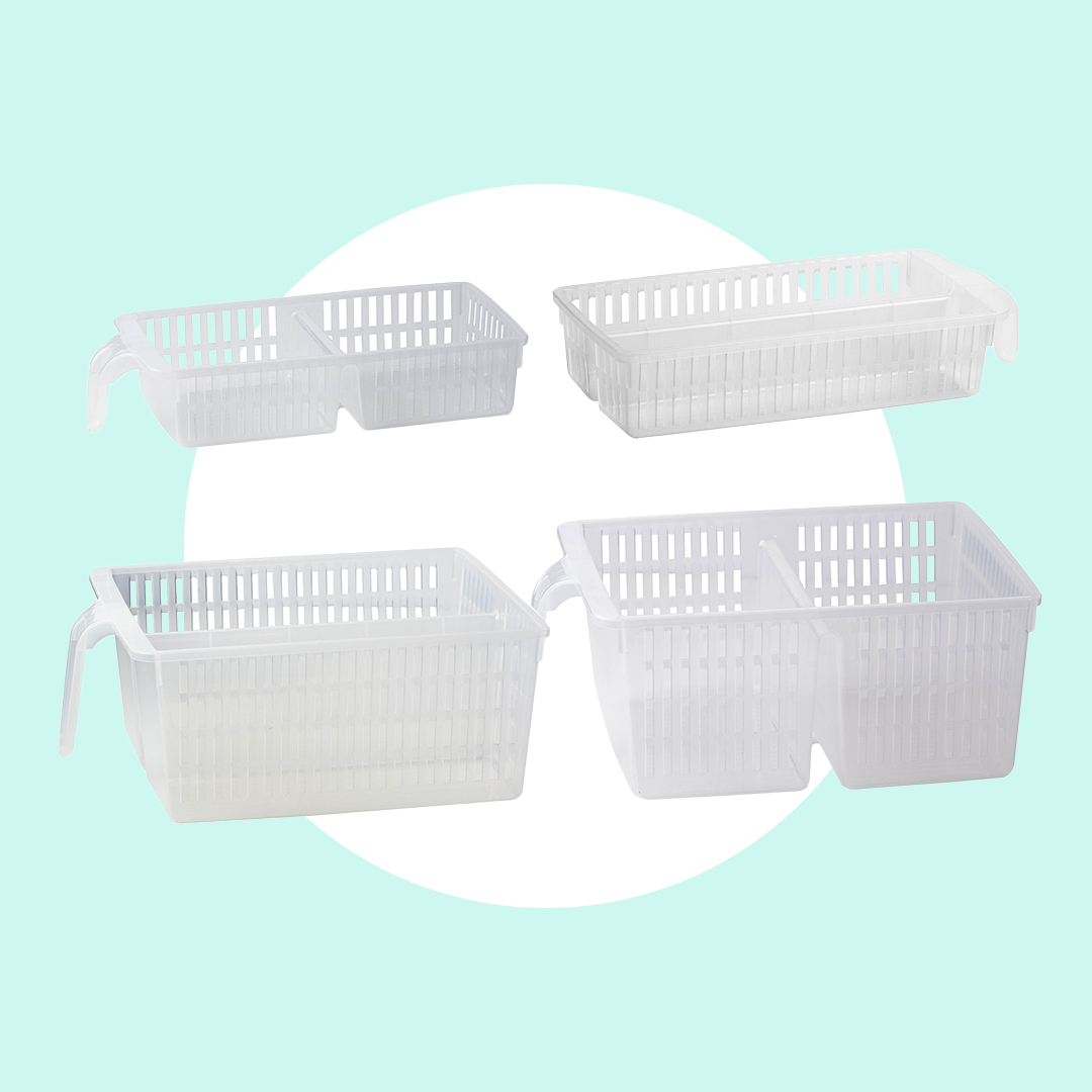 20% off on 4x Clear Plastic Storage Baskets | OneDayOnly