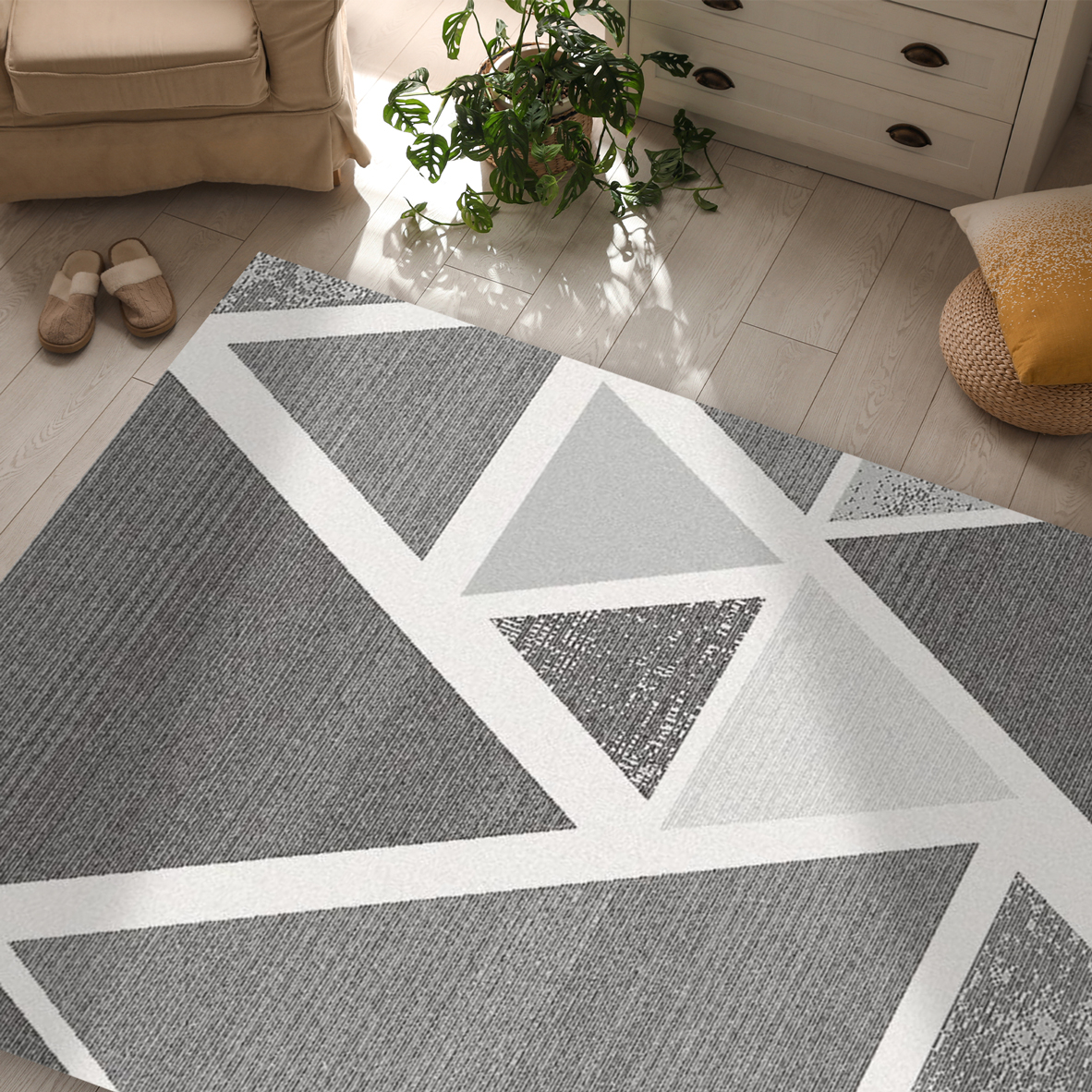 54% off on Shard Light Geometric Triangular Rug | OneDayOnly