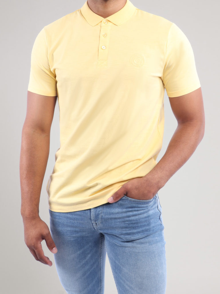 38% off on GUESS Men's Yellow Washed Polo | OneDayOnly
