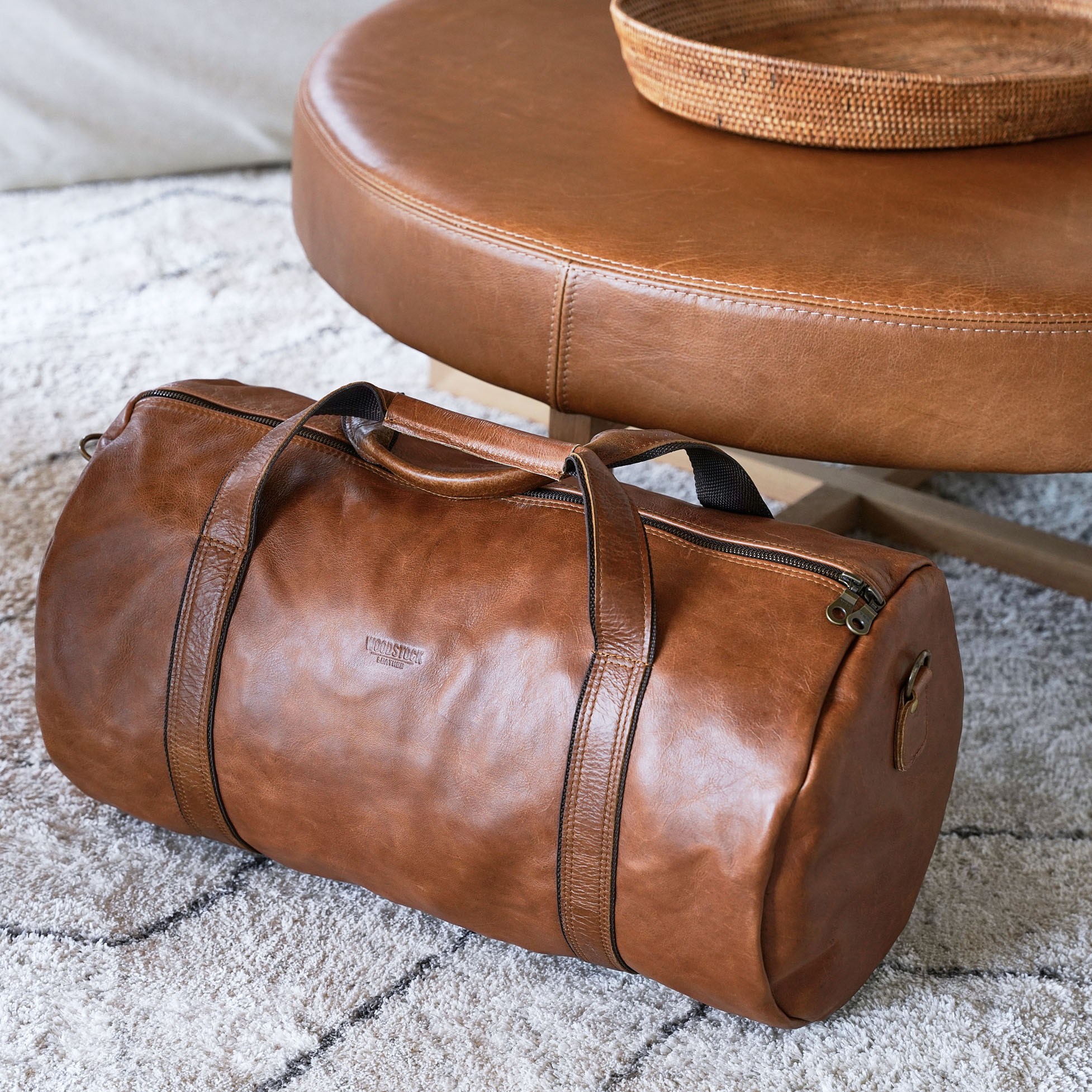 56% off on Genuine Leather Pecan Ashton Duffel Bag | OneDayOnly