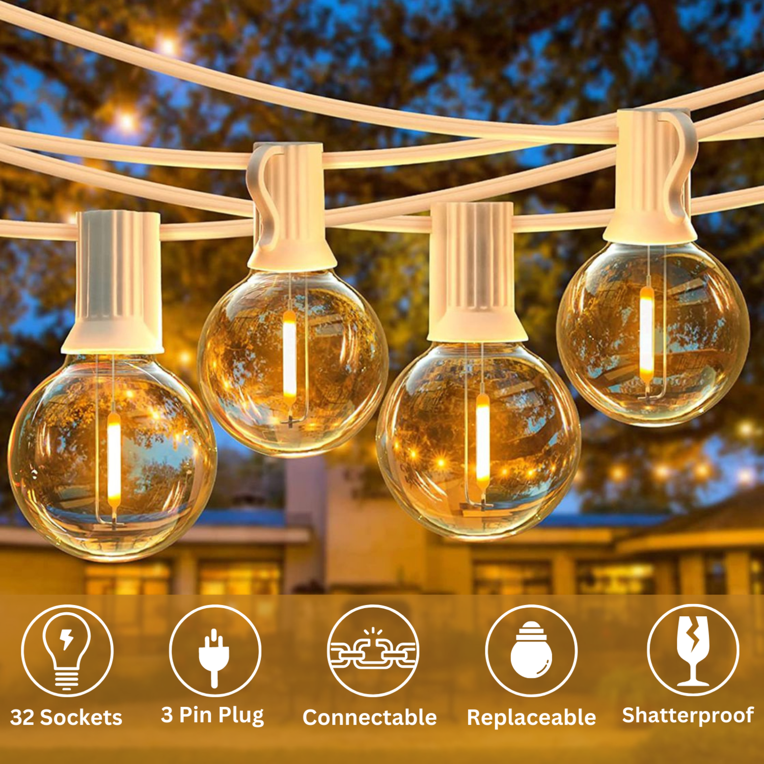 42% off on 5m or 10m LED Bulbs String Lights | OneDayOnly