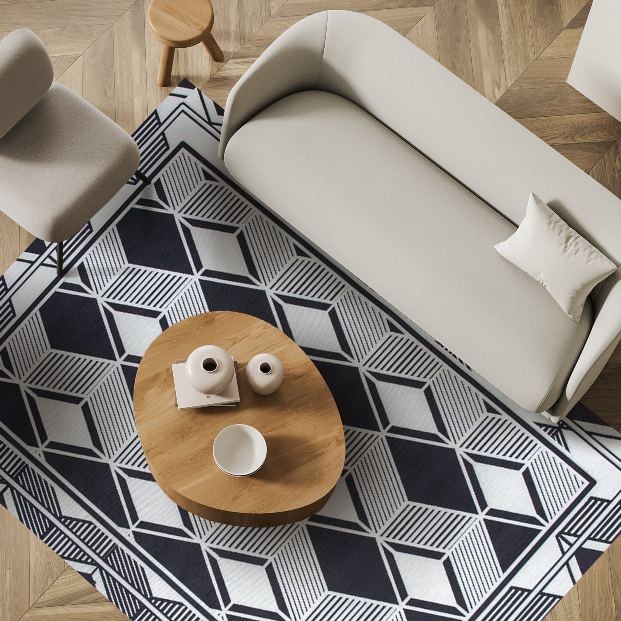 50% off on Sirus Geometric Diamond Design Rug | OneDayOnly