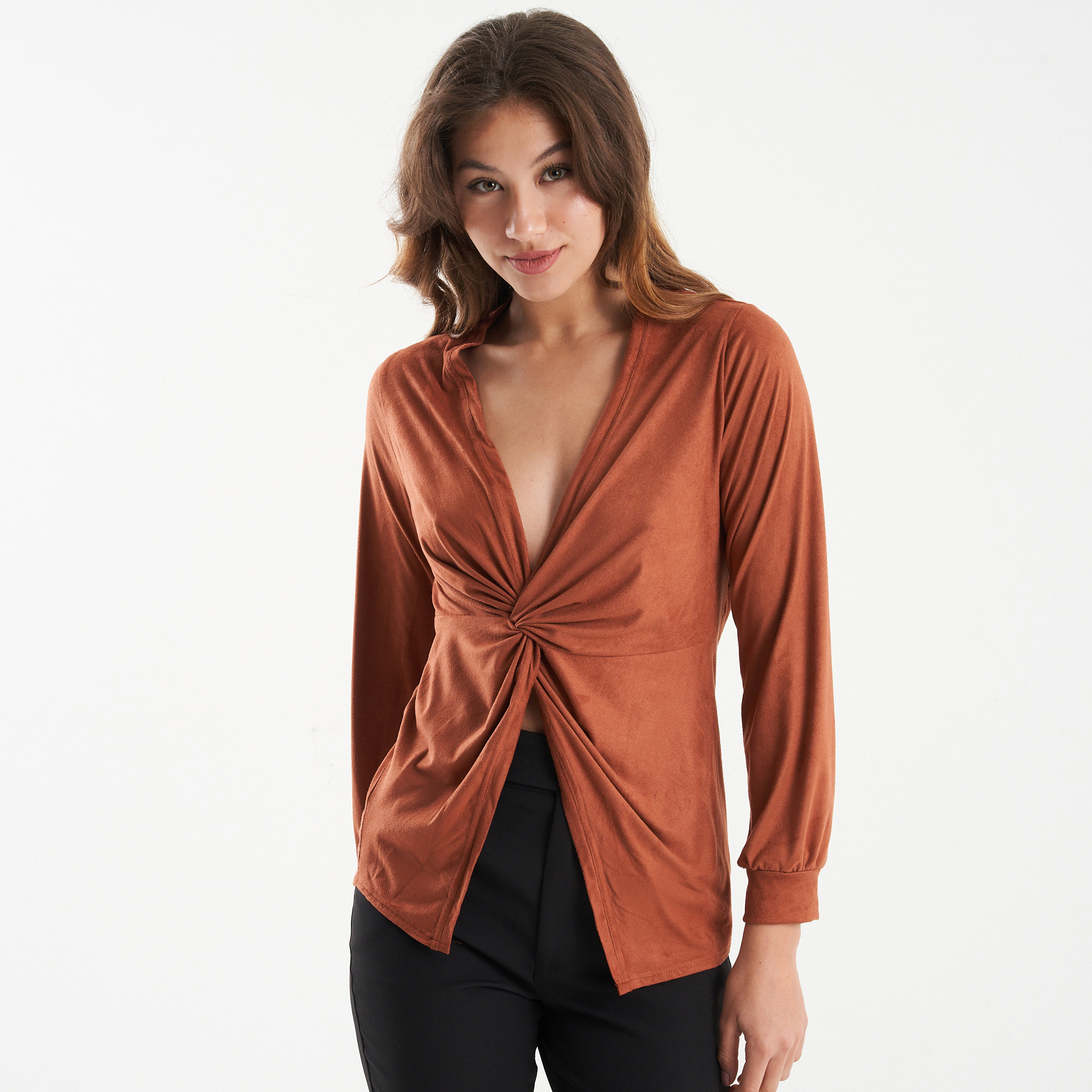 39% off on Ladies Rust Twist Long Sleeve Top | OneDayOnly