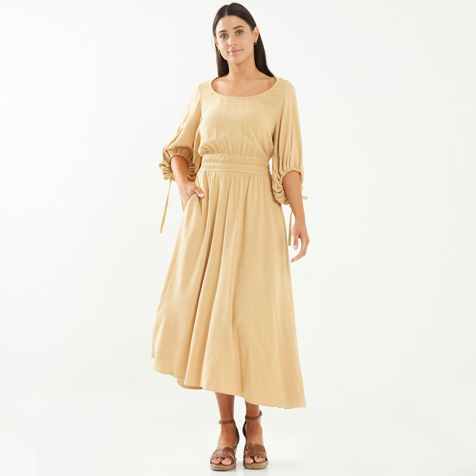 41% off on Ladies Arena Custard Linen Dress | OneDayOnly