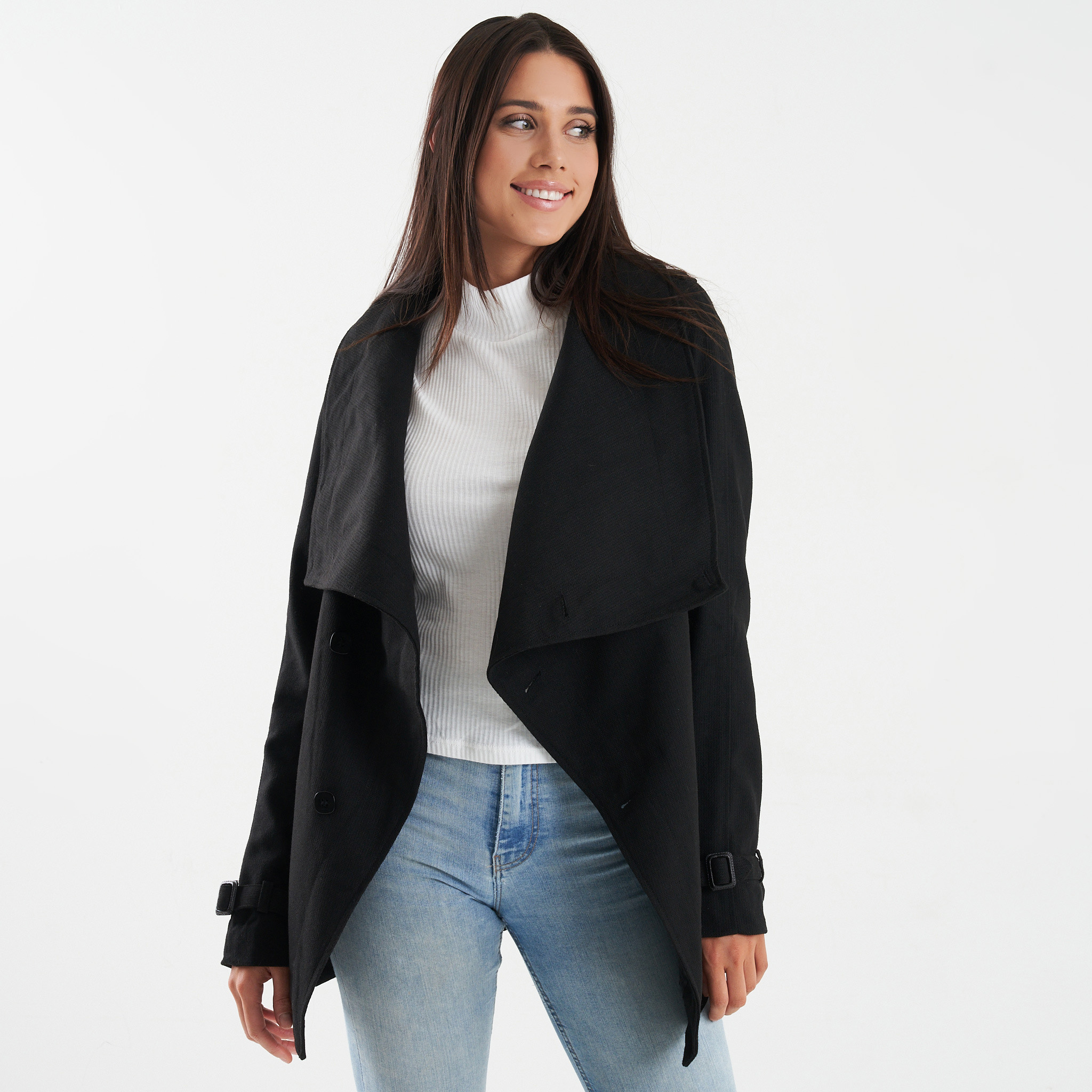 39% off on Ladies Asymmetrical Button Coat | OneDayOnly