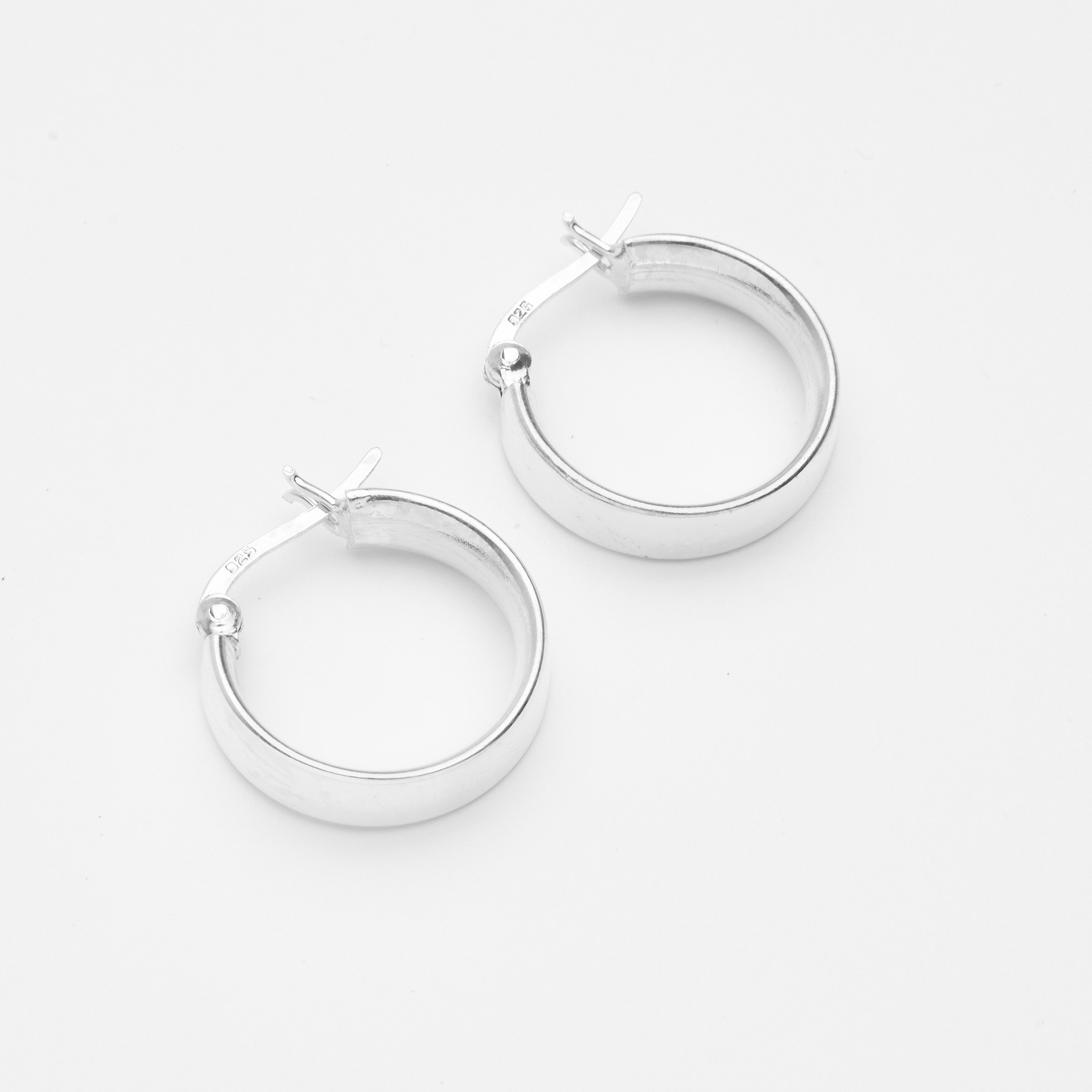 57% off on Sterling Silver 30mm Flat Hoops | OneDayOnly