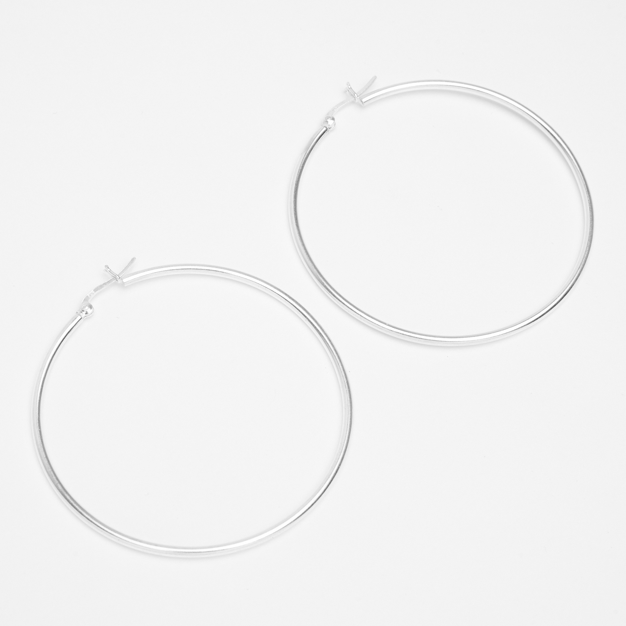 62% off on Sterling Silver 60mm Sleek Hoops | OneDayOnly
