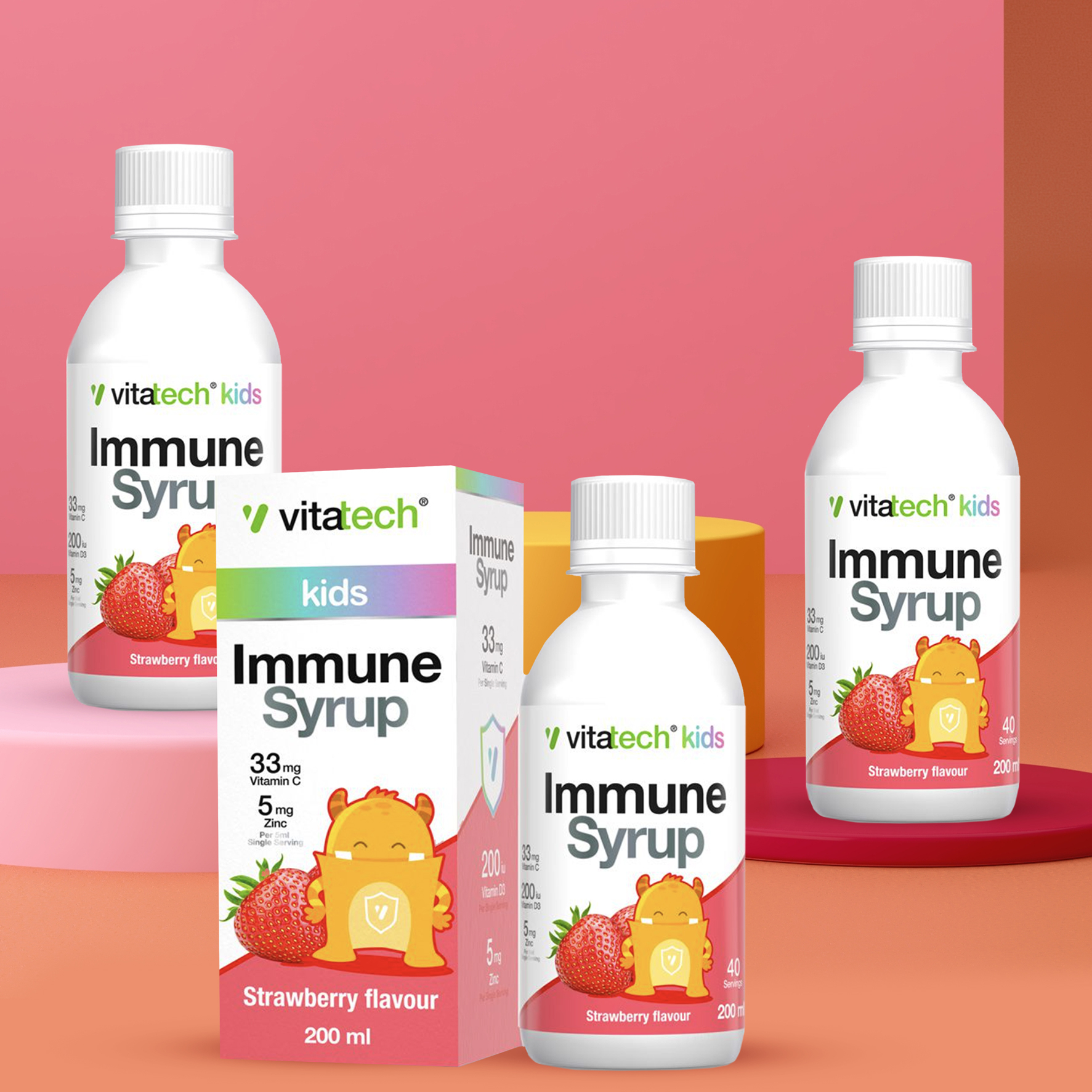 23% off on Vitatech 3x 200ml Kids Immune Syrups | OneDayOnly