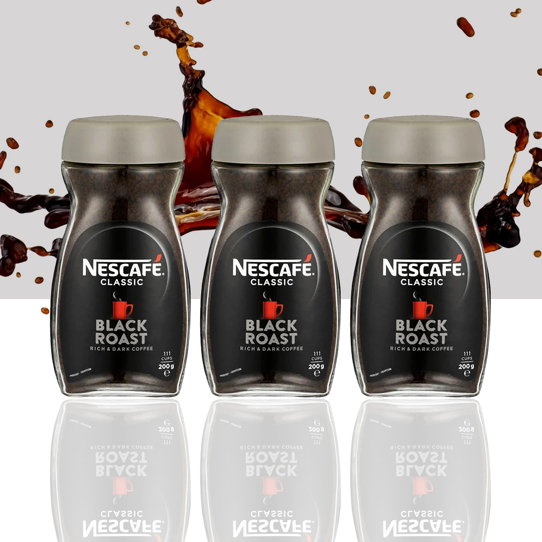 Nescafé 3x 200g Black Roast Instant Coffees | OneDayOnly